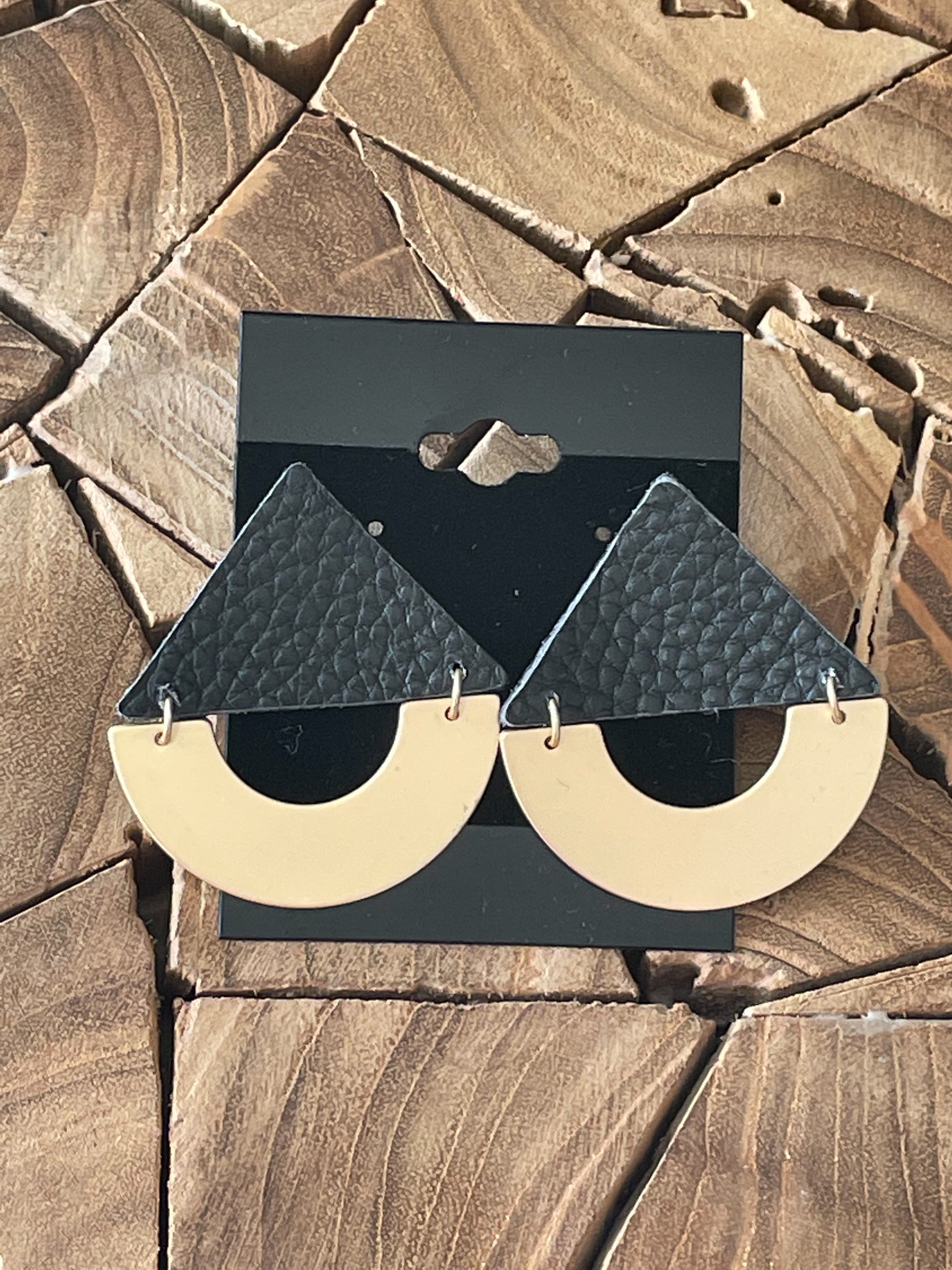Gold Semi Circle Black Triangle – The Turquoise Door Boutique LLC